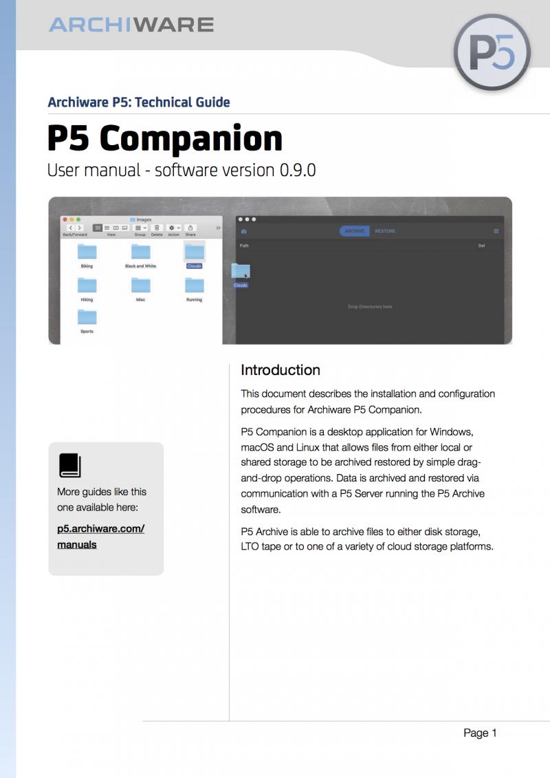 Manuals | Archiware P5